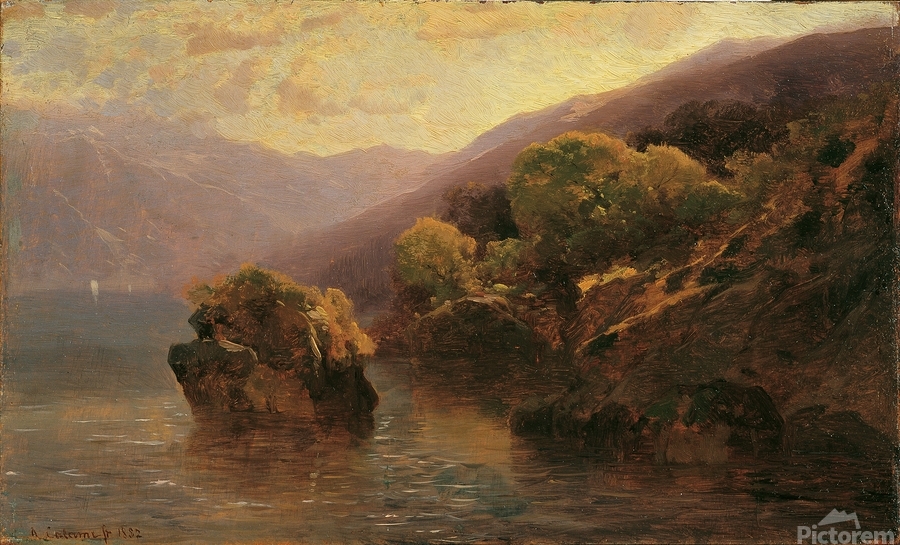 Partie vom Genfer See [View of Lake Geneva] [1852] by Alexandre Calame ...